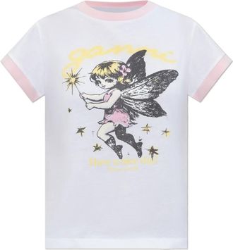 Ganni Femme, Tops, Blanc, Taille: 40 FR T-shirt avec imprim&eacute;