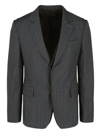 Ferragamo veste boutonn&eacute;e &agrave; fines rayures - Gris