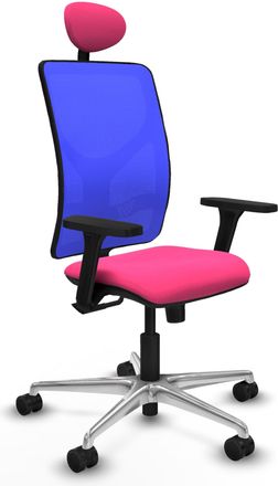 Piqueras y Crespo Moderner Drehstuhl mit 3D-Armlehnen, h&ouml;henverstellbarer Lendenwirbelst&uuml;tze und festem Kopfteil, ausgestattet mit Sincro 3 Positionen und Schneideschau