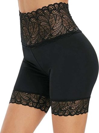 Minetom Hose Unter Kleid Damen Hosen Unter Rock Kurz Mit Spitze Chub Rub Shorts Hohe Taille Unterhose Slipshort Radlerhose Boyshort Boxershorts Unterwäsche B 