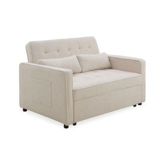 Paris Prix Canap&eacute; Convertible 2 Places Bouclette L&eacute;a 133cm Beige