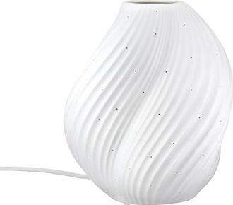 Gilde Tischleuchte Swing aus Porzellan - matt wei&szlig; - H&ouml;he 23cm x &Oslash; 20cm - Prickellampe