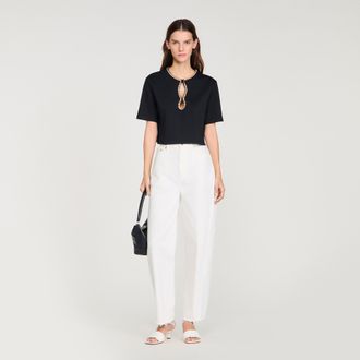Sandro Kurzes T-Shirt mit Strass