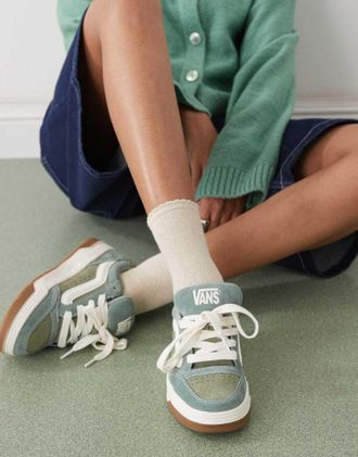Vans Hylane - Baskets chunky en daim - Vert bicolore