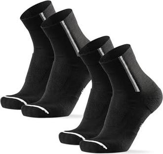 Danish Endurance Chaussettes de Cyclisme, Laine M&eacute;rinos, Chaussettes de Cyclisme dhiver, Chaussettes de V&eacute;lo Thermiques, Hommes et Femmes, Lot de 2, Noir, 39-42