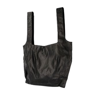 Yohji Yamamoto Gathered Cowhide Shoulder Bag - Black