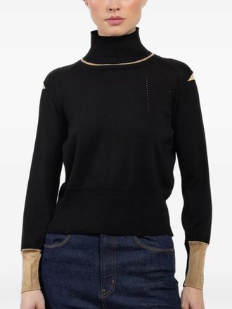 Shiro Sakai roll-neck shoulder-detail top - Schwarz