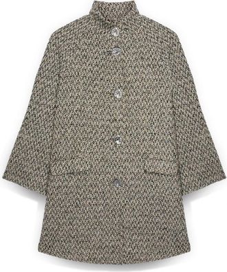 Fiorella Rubino Femme, Manteaux, Beige, Taille: 38 FR Manteau jacquard &agrave; col montant