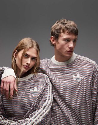 adidas Originals Sweatshirt aus Strick in Grau