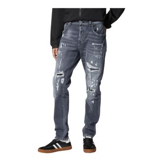 John Richmond Homme, Jeans, Gris, Taille: W36 Jean slim fit avec d&eacute;tails us&eacute;s et effet d&eacute;lav&eacute;