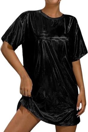 Generic Tee Shirt Femme Sport Loisirs Chic T-Shirts Haut &Agrave; Manches Courtes Ete Loose Basic Tee-Shirt Grande Taille Confortable Col en Rond Top Blouse Manche C