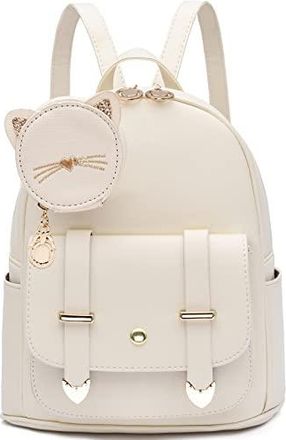 I Ihayner Mini sac &agrave; dos tendance pour filles - Petit sac &agrave; dos en cuir pour adolescentes avec porte-monnaie, Blanc 1, Medium, Durable