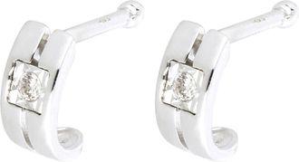 Edenly Diamantohrringe doppelrangig mit zentriertem Diamanten