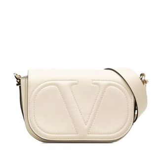 Valentino Pre-owned Leder Schultertasche - - Pre-owned - Damen - Wei&szlig; - ONE SIZE