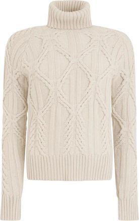 Moorer Pull col roul&eacute; Anna - Femme - Pulls - Beige - Taille: 36 FR