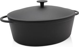 Krüger Krüger Gusseisen Gansbräter mit Deckel - emailliert - hohe Hitzebeständigkeit und sehr gute Wärmespeicherung - für alle Herdarten inkl. Induktion geei