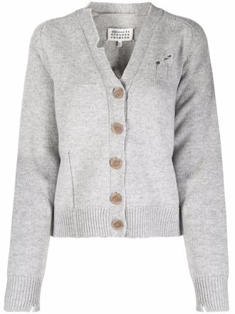 Maison Margiela Cardigan im Distressed-Look - Grau