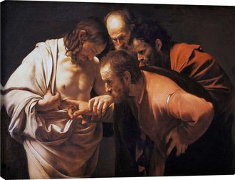 Posterlounge Der ungl&auml;ubige Thomas Leinwandbild von Michelangelo Merisi (Caravaggio) 90 x 70 cm Wandbilder Wanddeko