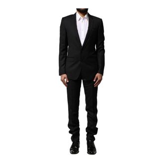 Dolce & Gabbana Blaues Martini Wollanzug - - Suits - Herren - Schwarzk - XS