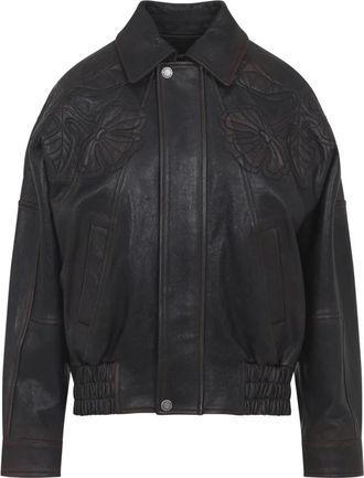 Golden Goose Femme, Vestes, Noir, Taille: 36 FR Flower Embroidery Jacket