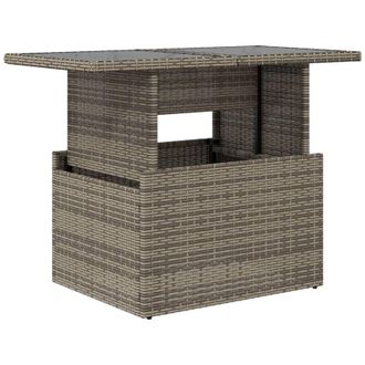 vidaXL Vidaxl - Table de jardin dessus en verre gris 100x55x73cm r&eacute;sine tress&eacute;e