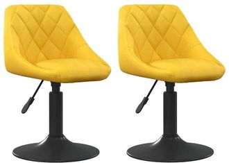 vidaXL Esszimmerst&uuml;hle 2 Stk. Drehbar Senfgelb Samt Vidaxl