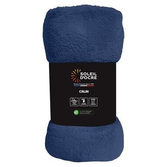 Soleil d'Ocre Couverture Flanelle 180x220 cm Calin Marine