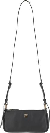 Pinko Pinko, Femme, Sacs, Noir, Taille: ONE Size Half Moon Baguette Mini Leather Bag with Logo