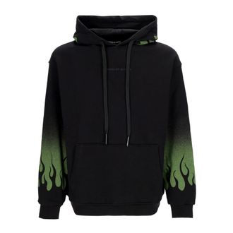 Vision Of Super Flames Hoodie Schwarz/Gr&uuml;n - - Sweatshirts & Hoodies - Herren - Schwarzk - L