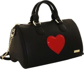 Camomilla Sac &agrave; Main Femme, avec Bandouli&egrave;re, Similicuir, Collection Love Bag, Couleur Noir