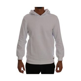 Daniele Alessandrini Homme, Sweatshirts et sweats &agrave; capuche, Blanc, Taille: L Luxueux Sweat &agrave; Capuche Blanc Coton