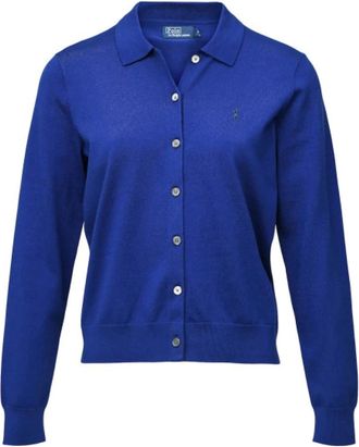 Polo Ralph Lauren Femme, Pulls, Bleu, Taille: 38 FR Cardigan en jersey de coton
