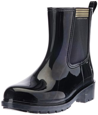 Tommy Hilfiger Damen Essential Tommy Rainboot FW0FW07760 Niedrige Stiefel, Schwarz (Black), 41 EU