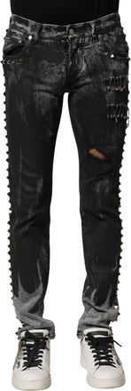 Dolce & Gabbana Nietenbesetzte Destroyed Jeans