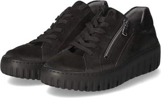 Waldläufer 941005-205/001 Chaussures basses orthopédiques à lacets en cuir suédé pour femme Noir, Noir, 38 EU