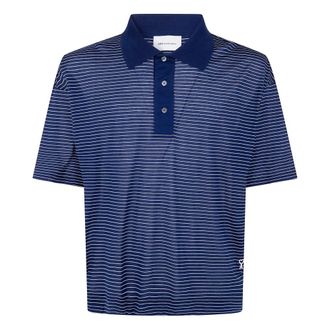 Ami Gestreiftes Boxy Fit Polo mit Ami de Coeur-Patch - - Tops - Herren - Blau - M