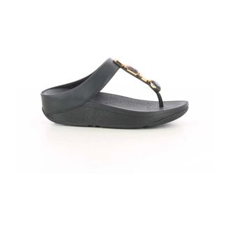 FitFlop Femme, Chaussures, Noir, Taille: 41 EU Fino Multi-Stone Toe Flip Flops