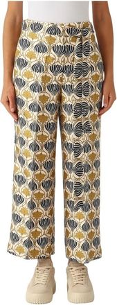 Max Mara Femme, Pantalons, Multicolore, Taille: 38 FR Timec Printed Silk Pantalons