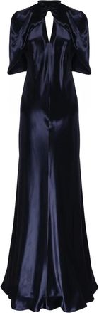 Alberta Ferretti Femme, Robes, Bleu, Taille: 44 FR Abito Shiny Satin