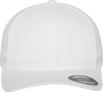 Flexfit Unisex Mesh Trucker M&uuml;tze, Wei&szlig;,S/M