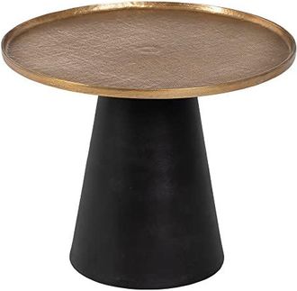 LOLAhome Sockeltisch aus Aluminium, goldfarben, Ø 59 x 46 cm