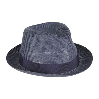 Borsalino Homme, Accessoires, Bleu, Taille: 59 CM Treccia Canapa Tesa Piccola