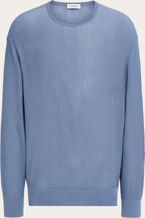 Ferragamo Herren Rundhalspulli Blau