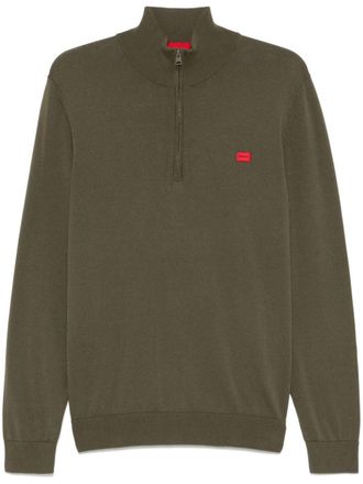 HUGO BOSS sweat en coton à logo - Vert