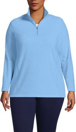 Lands End Anyweather Fleece-Pullover mit Reißverschluss, Damen, Größe:56-58 plus, Blau, Polyester, by Lands End