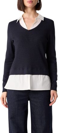 Comma 2-in-1-Pullover in Layering-Optik