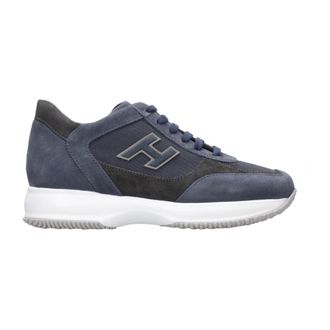 Hogan Homme, Chaussures, Bleu, Taille: 43 1/2 EU Baskets Bleu Marine avec Inserts en Mesh