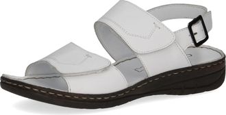 Caprice Damen Sandalen mit Absatz aus Leder Bequem, Weiß (White Nappa), 37 EU