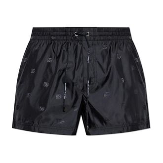 Dolce & Gabbana Homme, Maillots de bain, Noir, Taille: XL Short Jacquard Swim Trunks