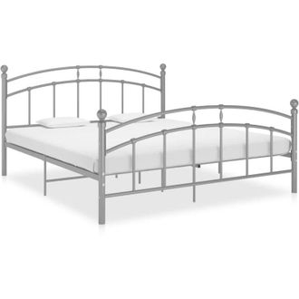 vidaXL Bettgestell Grau Metall 180x200 cm vidaXL
